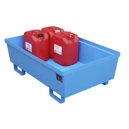 eurokraft pro Stahl-Auffangwanne mit Randprofilierung, LxBxH 1200 x 800 x 415 mm, ohne Rost, blau RAL 5012
