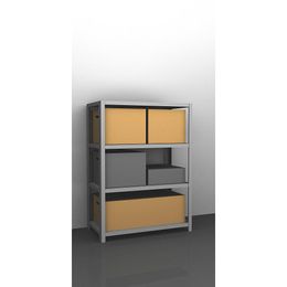 eurokraft pro Schwerlast-Schraubregal, verzinkt, Regalhöhe 1500 mm, Grundregal, Breite x Tiefe 1300 x 600 mm