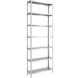 eurokraft pro Schwerlast-Schraubregal, verzinkt, Regalhöhe 3000 mm, Grundregal, Breite x Tiefe 1000 x 400 mm