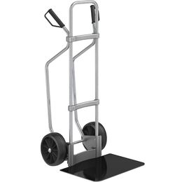 eurokraft pro Sackkarre mit Kufen, verzinkt, Schaufel-BxT 450 x 500 mm, schwarz, Vollgummibereifung, ab 5 Stk