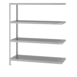 eurokraft pro Lager-Schraubregal, RAL 7035, mittelschwer, Regalhöhe 1500 mm, Bodenbreite 1300 mm, Tiefe 500 mm, Anbauregal
