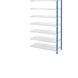 eurokraft basic Großfach-Steckregal, T 700 mm, mit Stahlblechböden, Anbauregal, HxB 2522 x 1525 mm