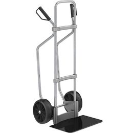 eurokraft pro Sackkarre mit Kufen, verzinkt, Schaufel-BxT 450 x 350 mm, schwarz, Vollgummibereifung, ab 5 Stk