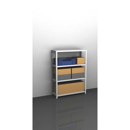 eurokraft pro Lager-Schraubregal, RAL 7035, mittelschwer, Regalhöhe 1500 mm, Bodenbreite 1300 mm, Tiefe 400 mm, Grundregal