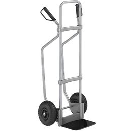 eurokraft pro Sackkarre mit Kufen, verzinkt, Schaufel-BxT 280 x 250 mm, schwarz, Luftbereifung, ab 5 Stk