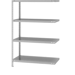 eurokraft pro Lager-Schraubregal, RAL 7035, mittelschwer, Regalhöhe 1500 mm, Bodenbreite 1000 mm, Tiefe 500 mm, Anbauregal