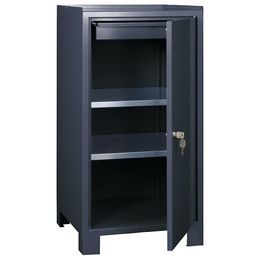 Wolf Werkzeugschrank mit Füßen, HxBxT 1000 x 500 x 500 mm, 1 Schublade, 2 Fachböden, anthrazitgrau RAL 7016