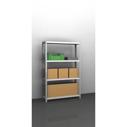 eurokraft pro Lager-Schraubregal, RAL 7035, mittelschwer, Regalhöhe 1500 mm, Bodenbreite 1000 mm, Tiefe 300 mm, Grundregal