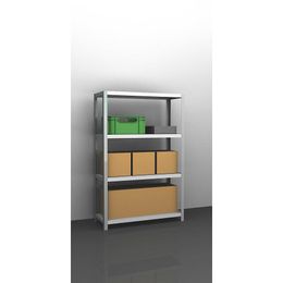 eurokraft pro Lager-Schraubregal, RAL 7035, mittelschwer, Regalhöhe 1500 mm, Bodenbreite 1000 mm, Tiefe 400 mm, Grundregal
