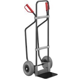 eurokraft pro Sackkarre mit Kufen, schwarz, Schaufel-BxT 280 x 250 mm, schwarz, PU-Bereifung, ab 5 Stk