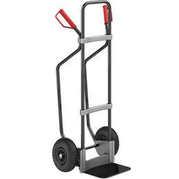 eurokraft pro Sackkarre mit Kufen, schwarz, Schaufel-BxT 280 x 250 mm, schwarz, Luftbereifung, ab 5 Stk