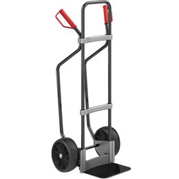 eurokraft pro Sackkarre mit Kufen, schwarz, Schaufel-BxT 280 x 250 mm, schwarz, Vollgummibereifung, ab 5 Stk