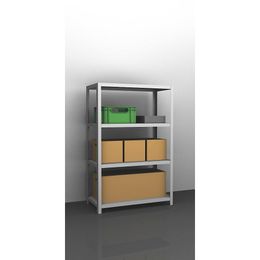 eurokraft pro Lager-Schraubregal, RAL 7035, mittelschwer, Regalhöhe 1500 mm, Bodenbreite 1000 mm, Tiefe 500 mm, Grundregal