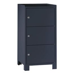 Wolf Werkzeugschrank mit Füßen, HxBxT 1000 x 500 x 500 mm, 3 verschließbare Fächer, anthrazitgrau RAL 7016