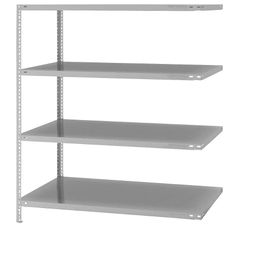 eurokraft pro Lager-Schraubregal, RAL 7035, mittelschwer, Regalhöhe 1500 mm, Bodenbreite 1300 mm, Tiefe 800 mm, Anbauregal