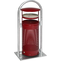 Var Kombiascher mit Rohrbogen und Dach, Volumen 65 l, BxHxT 580 x 1145 x 380 mm, purpurrot