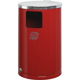 Var Außen-Abfallsammler aus Stahlblech, Volumen 30 l, HxØ 620 x 300 mm, feuerrot