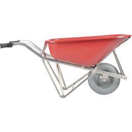 Matador Profi-Max Plus Schubkarre, aus Aluminium, 90 Liter, HDPE-Mulde rot, pannensichere Bereifung, ab 6 Stk