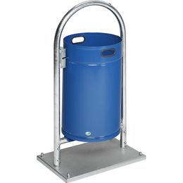 Var Außen-Abfallsammler, 60 l, Stahl, mit Rohrbogen, enzianblau