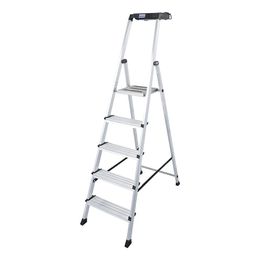 Krause Alu-Stufenstehleiter, mit MultiGrip-System, 5 Stufen