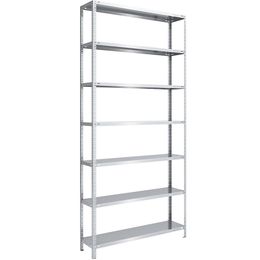 eurokraft pro Schraubregal, Bauart leicht, verzinkt, Regalhöhe 3000 mm, Bodenbreite 1300 mm, Tiefe 400 mm, Grundregal