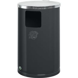 Var Außen-Abfallsammler aus Stahlblech, Volumen 30 l, HxØ 620 x 300 mm, schwarz