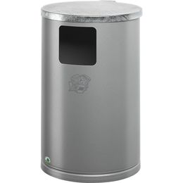 Var Außen-Abfallsammler aus Stahlblech, Volumen 30 l, HxØ 620 x 300 mm, silber