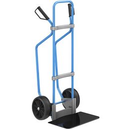 eurokraft pro Sackkarre mit Kufen, blau, Schaufel-BxT 450 x 350 mm, schwarz, Vollgummibereifung, ab 5 Stk