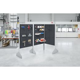 eurokraft pro Lochplatten-Stellwand, H&ouml;he 1845 mm, Erweiterungsmodul, anthrazitgrau