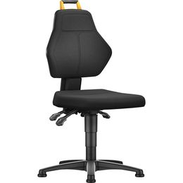 eurokraft pro Arbeitsdrehstuhl, schwarz, mit Bodengleitern, Textilbezug