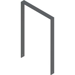 Schake Fahrradanlehnbügel, feuerverzinkt, eisenglimmer, gerade Ausführung, BxT 750 x 80 mm
