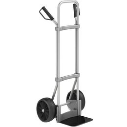 eurokraft pro Aluminium-Sackkarre, Schaufel-BxT 280 x 250 mm, schwarz, Vollgummibereifung, ab 5 Stk