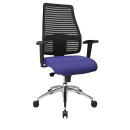 eurokraft pro Bürostuhl, mit Netz-Rückenlehne, Rückenlehnenhöhe 600 mm, Bezug blau