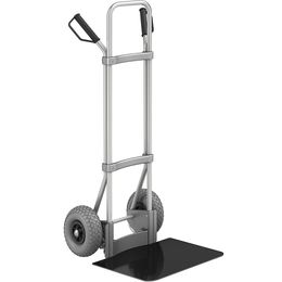 eurokraft pro Aluminium-Sackkarre, Schaufel-BxT 450 x 500 mm, schwarz, PU-Bereifung, ab 5 Stk