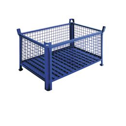 Heson Stapelbeh&auml;lter mit Stahlblechboden, LxB 1000 x 800 mm, blau lackiert