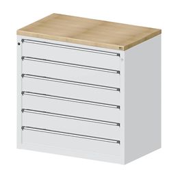 ANKE Schrank für Material- und Werkzeugausgabetheke, 6 Schubladen 150 mm, grau