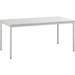 eurokraft basic Meisterschreibtisch, lichtgrau, Grundmodell, BxT 1600 x 800 mm
