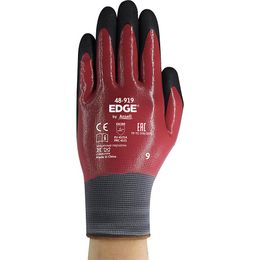 Ansell Arbeitshandschuh EDGE&reg; 48-919, rot/schwarz, VE 12 Paar, Gr&ouml;&szlig;e 6