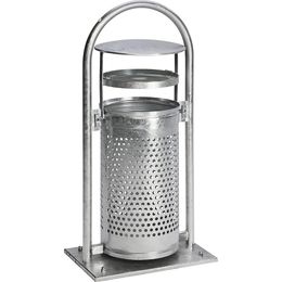 Var Kombiascher mit Rohrbogen und Dach, Volumen 65 l, BxHxT 580 x 1145 x 380 mm, feuerverzinkt