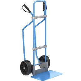 eurokraft pro Sackkarre mit Kufen, blau, Schaufel-BxT 450 x 350 mm, blau, Vollgummibereifung, ab 5 Stk