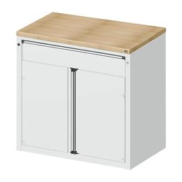 ANKE Schrank für Material- und Werkzeugausgabetheke, 1 Schublade, 2 Türen, 1 Fachboden, grau