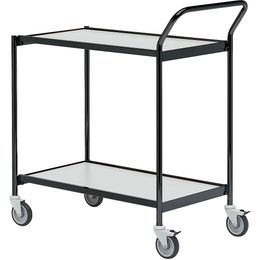 HelgeNyberg Tischwagen, 2 Etagen, LxB 800 x 420 mm, schwarz/grau, ab 5 Stk