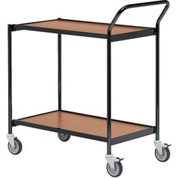 HelgeNyberg Tischwagen, 2 Etagen, LxB 800 x 420 mm, schwarz/Eiche, ab 5 Stk