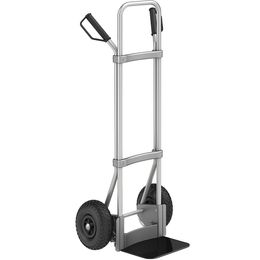 eurokraft pro Aluminium-Sackkarre, Schaufel-BxT 280 x 250 mm, schwarz, Luftbereifung, ab 5 Stk