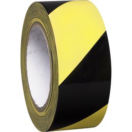 Moravia Bodenmarkierungsband aus Vinyl, zweifarbig, Breite 50 mm, gelb / schwarz, VE 8 Rollen