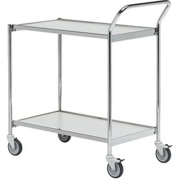 HelgeNyberg Tischwagen, 2 Etagen, LxB 800 x 420 mm, Chrom/grau, ab 5 Stk