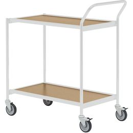 HelgeNyberg Tischwagen, 2 Etagen, LxB 800 x 420 mm, grau/Eiche, ab 5 Stk