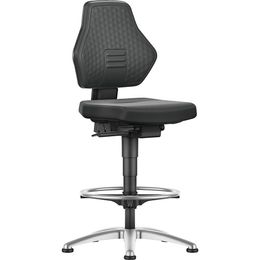 bimos Arbeitsdrehstuhl AIR FLOW, mit Gleitern und Fußring, Supertec-Bezug schwarz