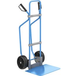 eurokraft pro Sackkarre mit Kufen, blau, Schaufel-BxT 450 x 500 mm, blau, Vollgummibereifung, ab 5 Stk