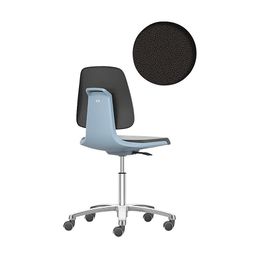 bimos Arbeitsdrehstuhl LABSIT, Fünffuß mit Rollen, Sitz mit Stoffbezug, blau